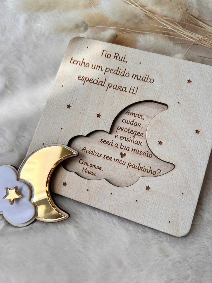 Convite para Padrinhos Destacável Formato Lua – Lucky Me